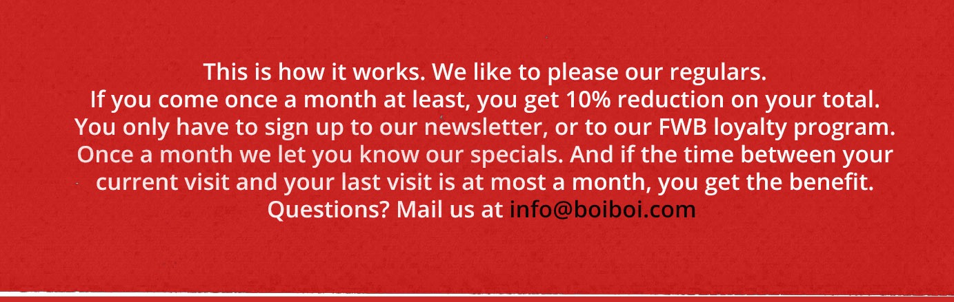 FWB means Friends with benefits – Boi Boi - Amsterdam Thai Food